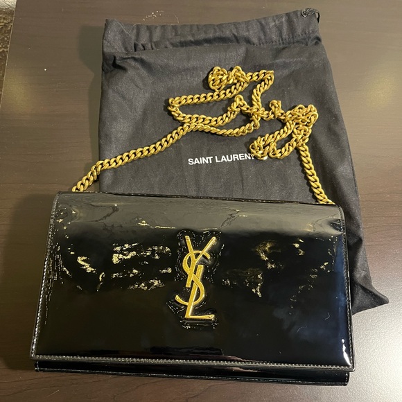 Yves Saint Laurent | Bags | Brand New Yves Saint Laurent Shiny Black ...